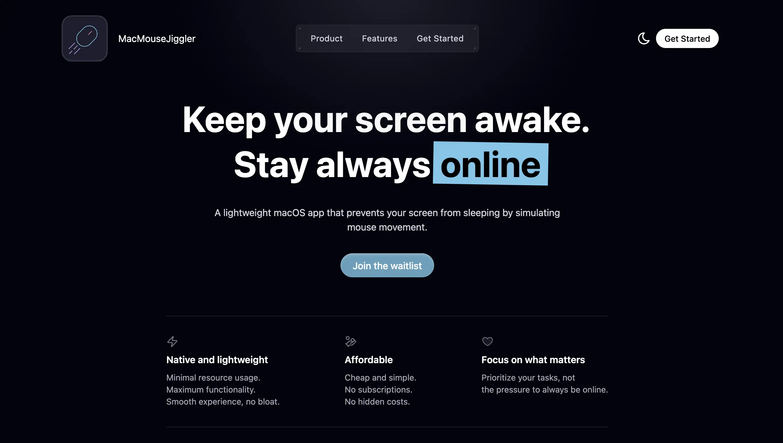 MacMouseJiggler - Keep your screen awake. Stay always online.